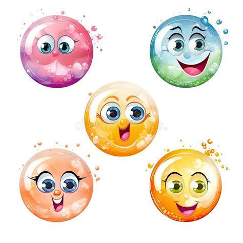 Cartoon Characters With Different Expressions Generative Ai Stock