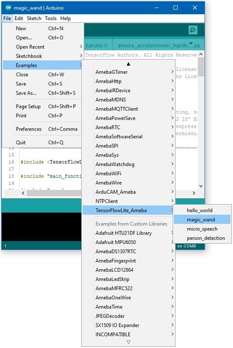 Instructions TensorFlow Lite Magic Wand Hackaday Io