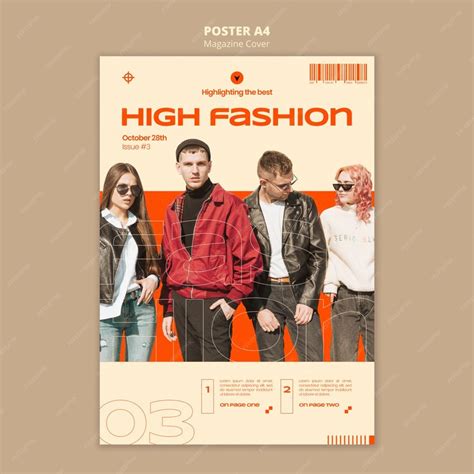 기하학적 잡지 표지 포스터 무료 Psd 파일
