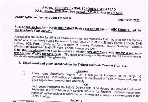 Ecil Recruitment Recruitment Of Primary Teacher And Tgt In Ecil Know Salary And