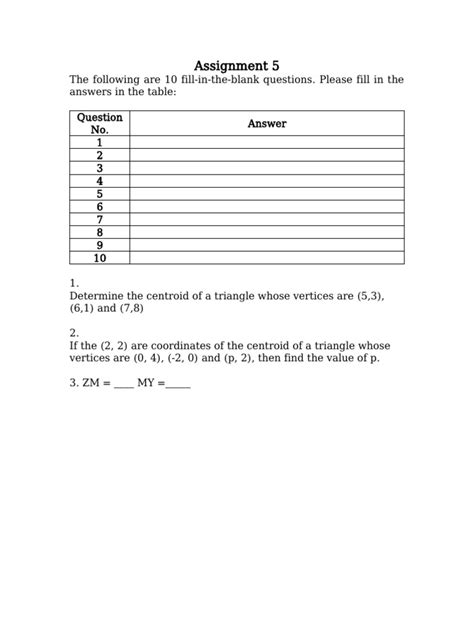 Geometry Assignment 5 Pdf