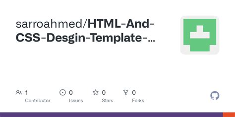 Github Sarroahmedhtml And Css Desgin Template One
