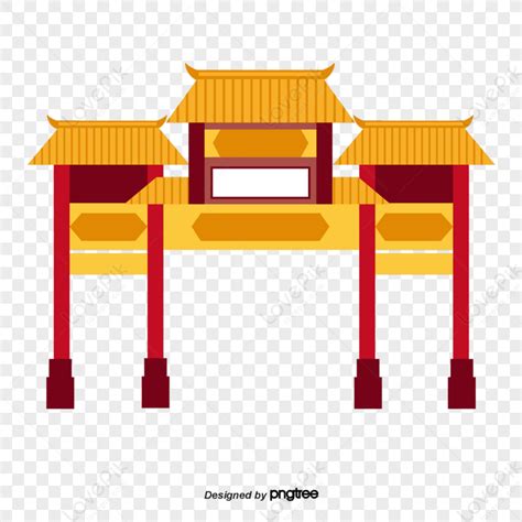 빈티지 고대 건축 일러스트 중국 스타일아키텍처레드 Png 일러스트 무료 다운로드 Lovepik