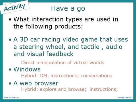Interaction Types For Products Or Systems Interaction Types