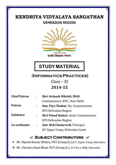 PDF KENDRIYA VIDYALAYA SANGATHANUnit Relational Database Management Systems Chapter