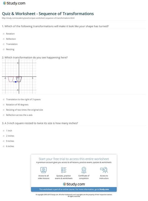 sequence of transformations worksheet sequence transformations worksheet