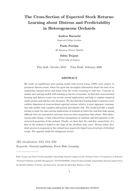 pdf the cross section of expected stock returns learning about