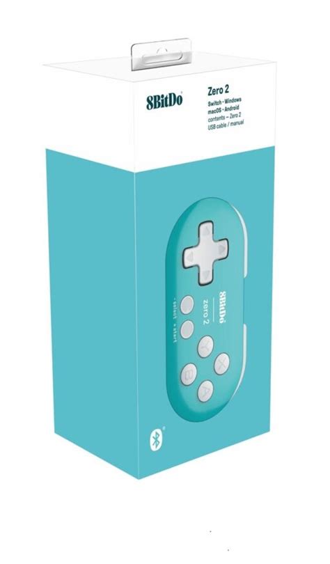 8Bitdo Zero 2 Bluetooth Gamepad Keychain Sized Mini Controller Turquoise Edition Mx2Games