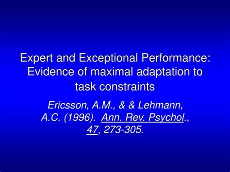Ppt Expert And Exceptional Performance Evidence Of Maximal