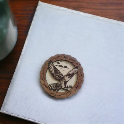 Wooden Fridge Magnet Uae Seven Emirates Souvenir