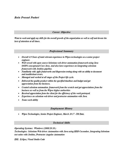 bala resume bala prasad pudari pdf selenium software java