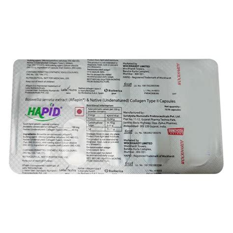 Hapid Capsule Joint Health Supplement Wockhardt Ltd