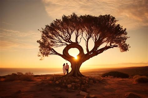 Premium Photo Photo Of Couple Carving Initials Into A Tree Valentines Day