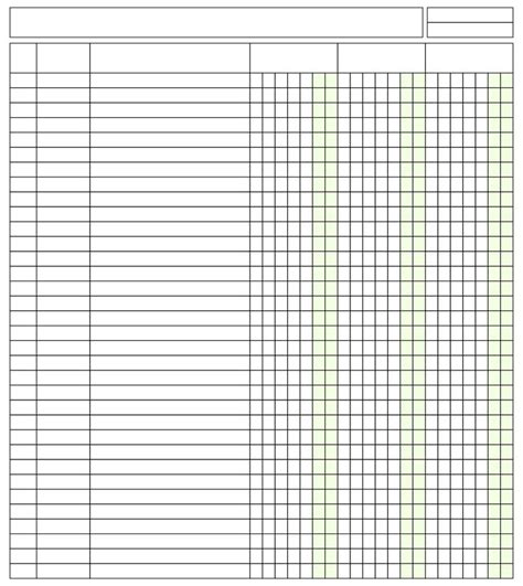 Printable Blank 3 Column Ledger Sheet Paper Template Writing