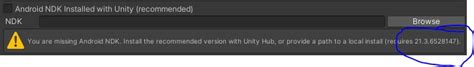 Cant Find Android Ndk Version 2136528147 For Unity 2022110f1