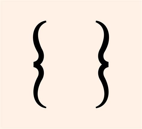 Curly Braces Punctuation Mark Black Icon Vintage Elegant Brackets Symbol For Typing Or