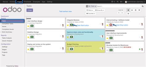 Odoo Project Task Start Stop WebKul