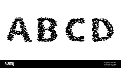 Hand Drawn Latin Alphabet Letters Abcd Uppercase Modern Font And