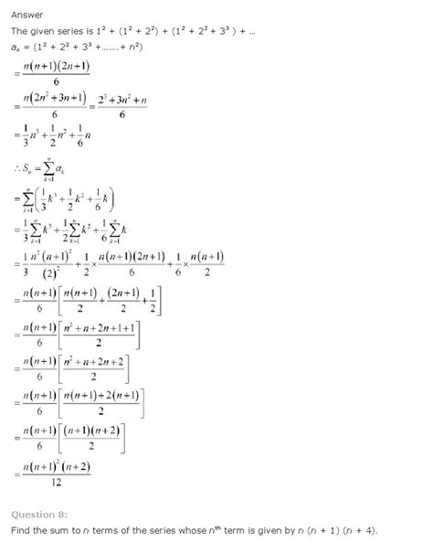 sequences and series class 11 mathematics ncert solutions