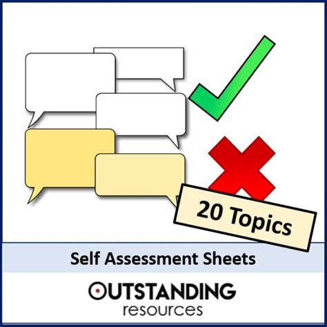 Math Self Assessment Sheets By Outstanding Resources Tpt