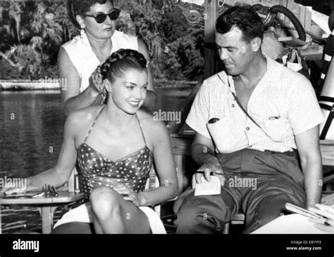 A Photograph Of Actress Esther Williams Preparing For An Underwater