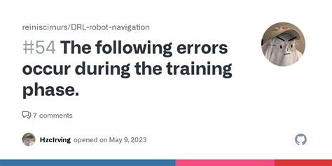 the following errors occur during the training phase · issue 54