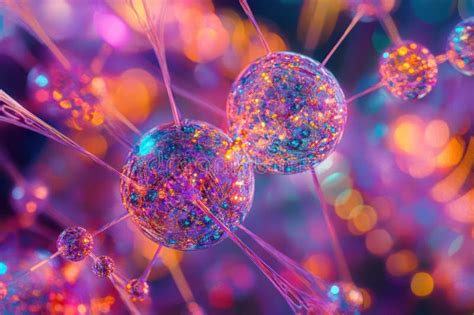 Colorful Molecular Structure Close Up In Focus Stock Illustration Illustration Of Moleculeart