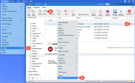 how to archive emails in microsoft outlook