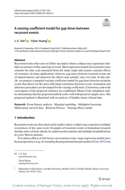 A Varying Coefficient Model For Gap Times Between Recurrent Events