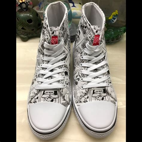 Snoopy Canvas High Top Sneakers Comic Strips Gem