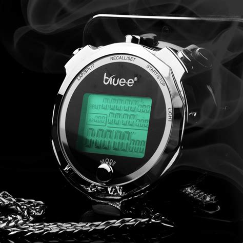 Bluee不锈钢秒表100道夜光防水计时器裁判教练运动倒计时跑表087虎窝淘