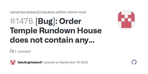 Bug Order Temple Rundown House Does Not Contain Any Loot · Issue 1476 · Nonamecrackers2