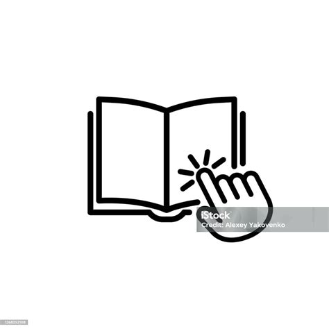 먼 온라인 코스 커서가 있는 사용자 수동 책 인터넷 교육 E러닝 리소스 격리된 흰색 배경의 벡터입니다 Eps 10 아이콘에 대한