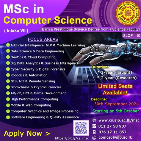 Msc In Computer Science Intake Vii 2024 Department Of Computer Science