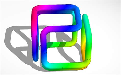3d Design Tubed Infinity Cube With Rainbow Gradient Tinkercad