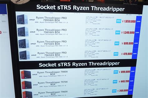 Treadripper PRO 7000WX 7000Xが発売Ryzen 9 7950X3Dが初の10万円割れ 12月前半のCPU価格 AKIBA PC Hotline