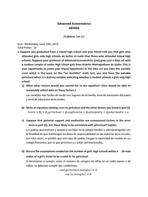 Homework 10 Pdf Ordinary Least Squares Multivariate Statistics