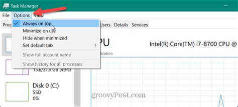 How To Make Task Manager Always On Top On Windows