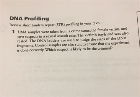 Solved Dna Profiling Review Short Tandem Repeat Str