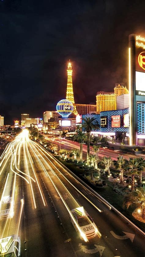 Vivid Nightlife Of Las Vegas Strip Wallpaper Background Free Download