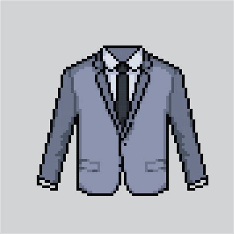 Mask Pixel Art Suit Grey Pixelated Suit Jacket Coat Design For Logo