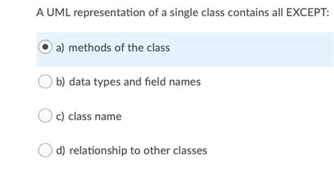 solved a uml representation of a single class contains all