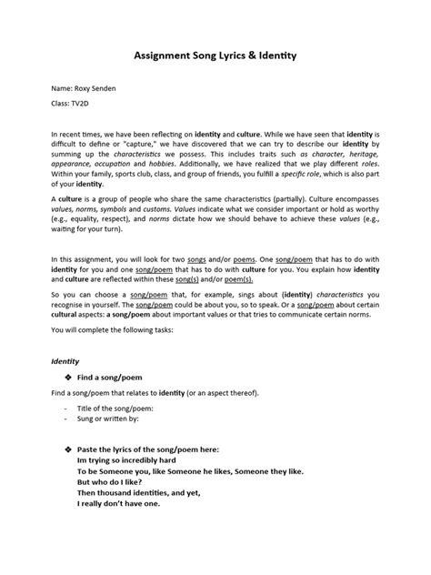 Assignment Song Poem Pdf Social Psychology Behavioural Sciences