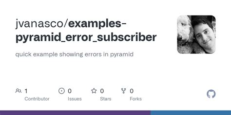 Github Jvanascoexamples Pyramiderrorsubscriber Quick Example Showing Errors In Pyramid
