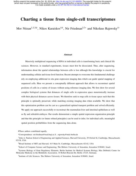 Pdf Charting A Tissue From Single Cell Transcriptomes