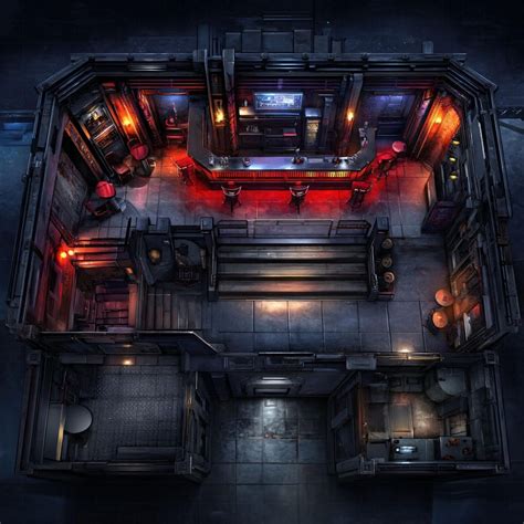 10 Cyberpunk Cantinatavern Battlemaps Sci Fi Cyberpunk Battle Map