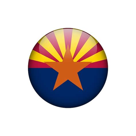 Premium Vector Arizona Round Circle Button Flag Of The Us States