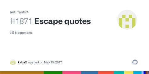 escape quotes · issue 1871 · antlr antlr4 · github