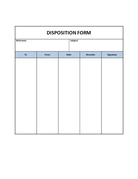 Disposition Form Model Sample Business Templates Contracts And Forms