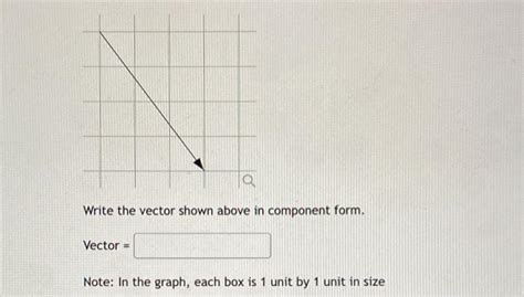 solved write the vector shown above in component form